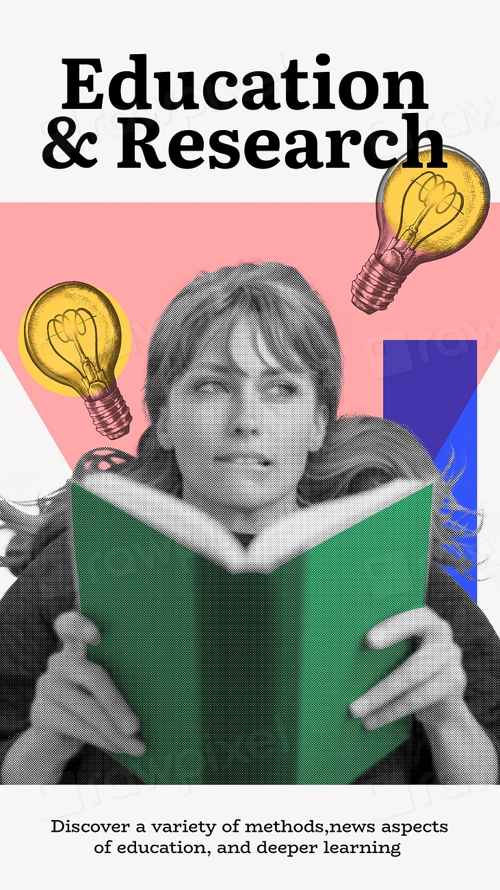 Research Facebook story template, education | Premium Vector Template ...