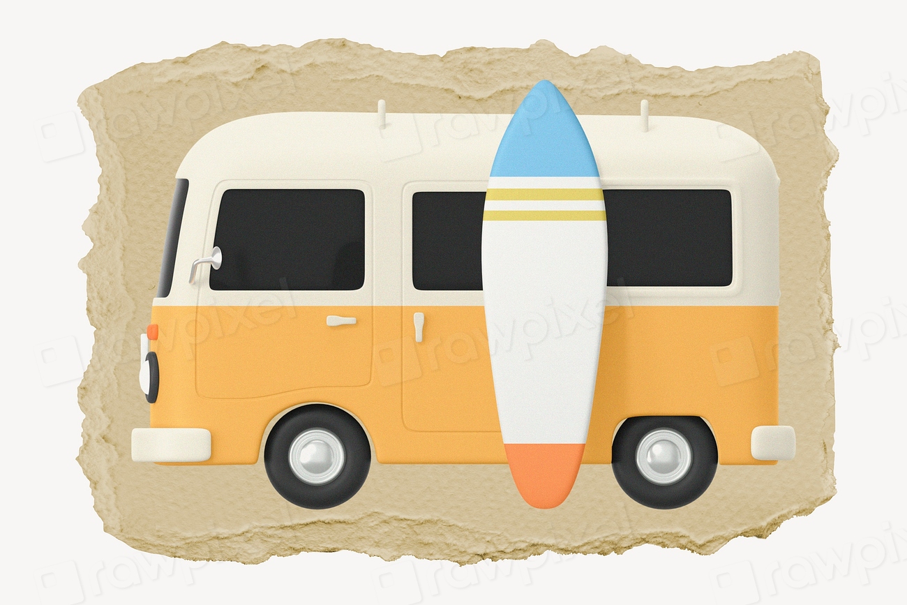 3D minivan, ripped paper collage | Premium Photo - rawpixel