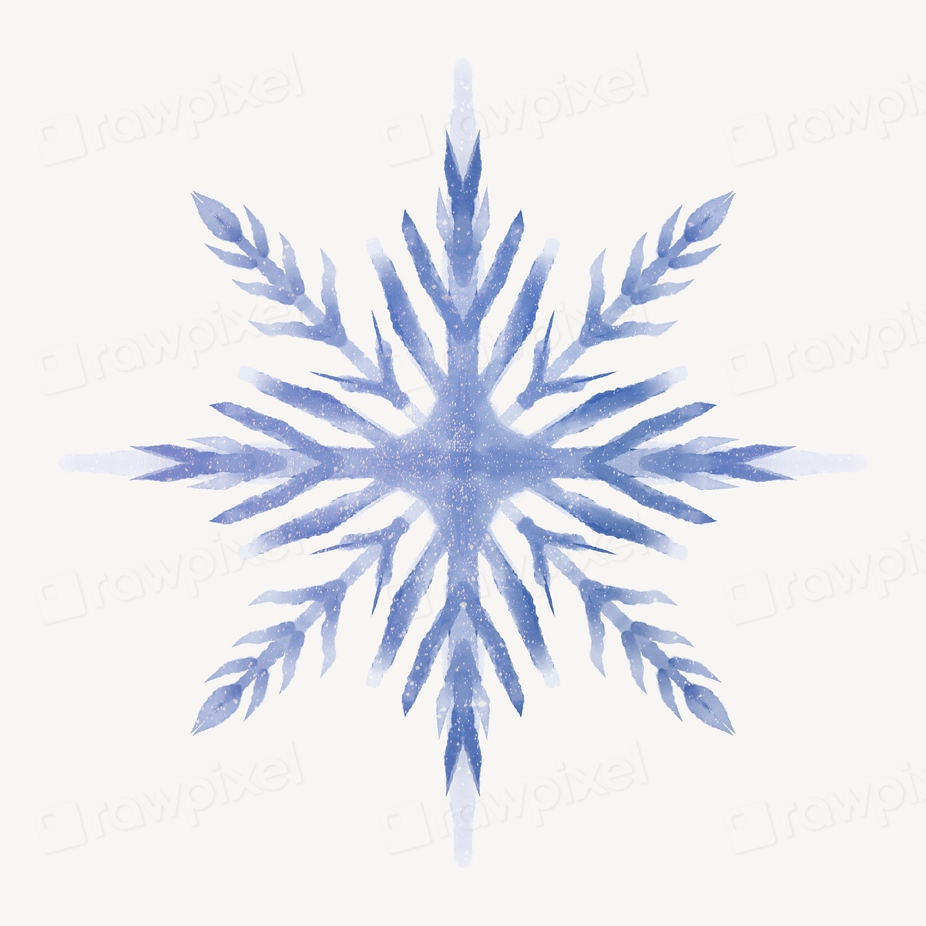 Aesthetic snowflake clipart, watercolor design | Premium PSD - rawpixel