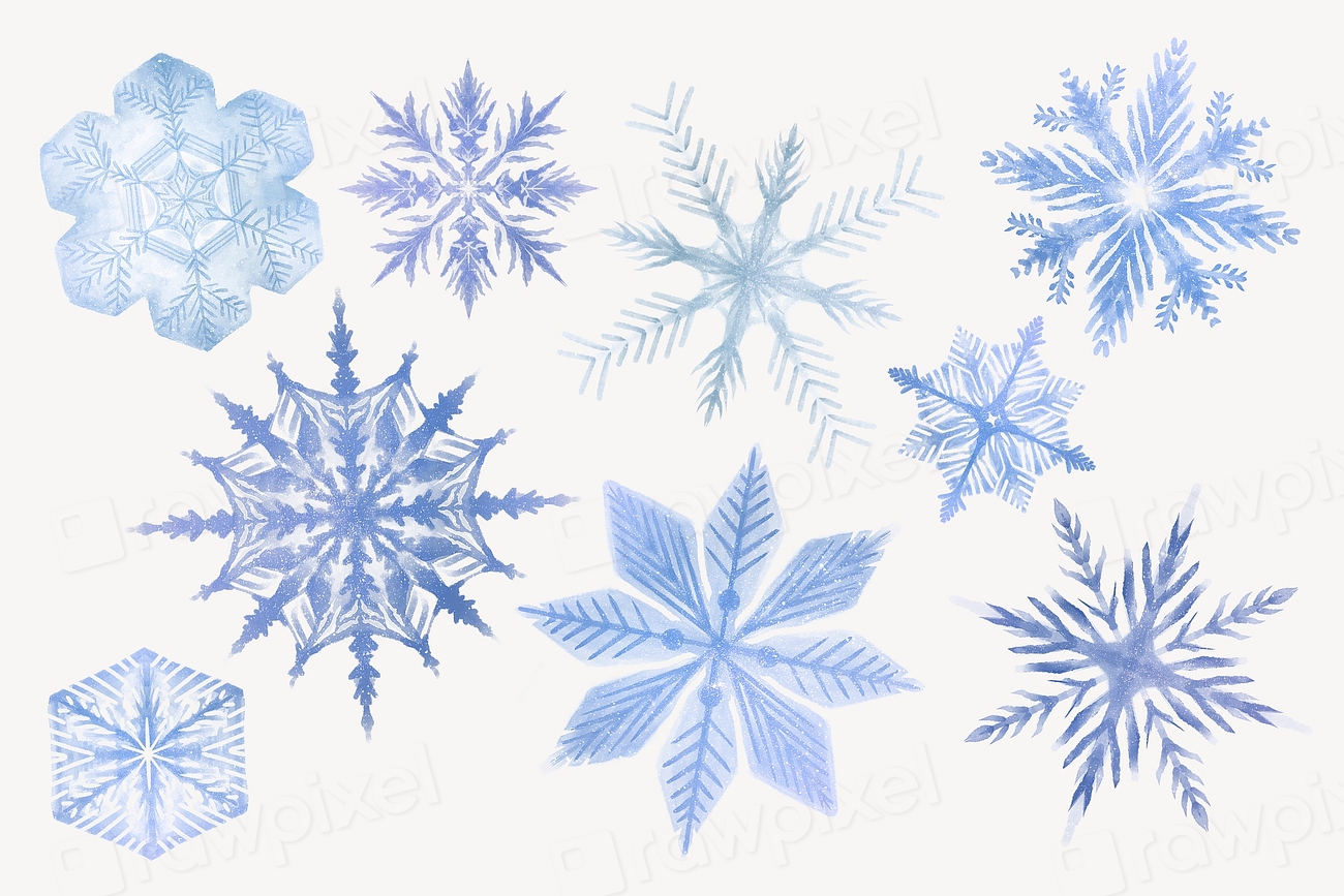 Aesthetic snowflake clipart, watercolor design | Premium PSD - rawpixel