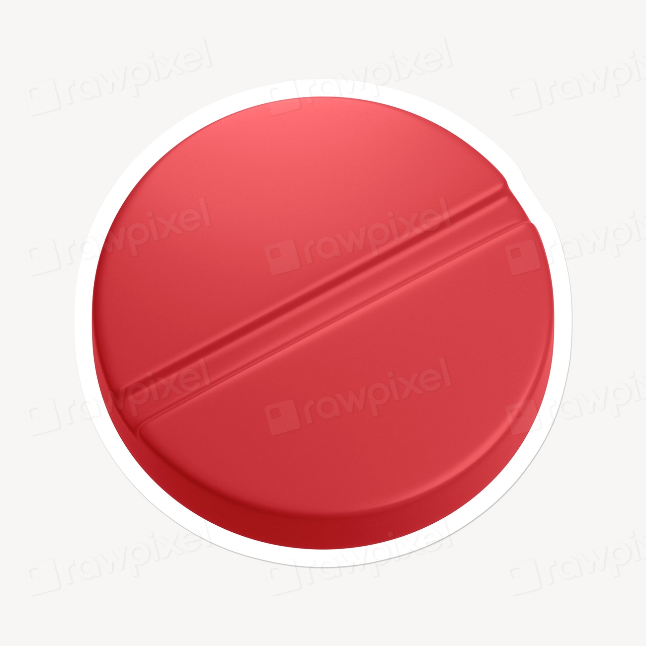 Red medicine, 3D white border | Free Photo - rawpixel
