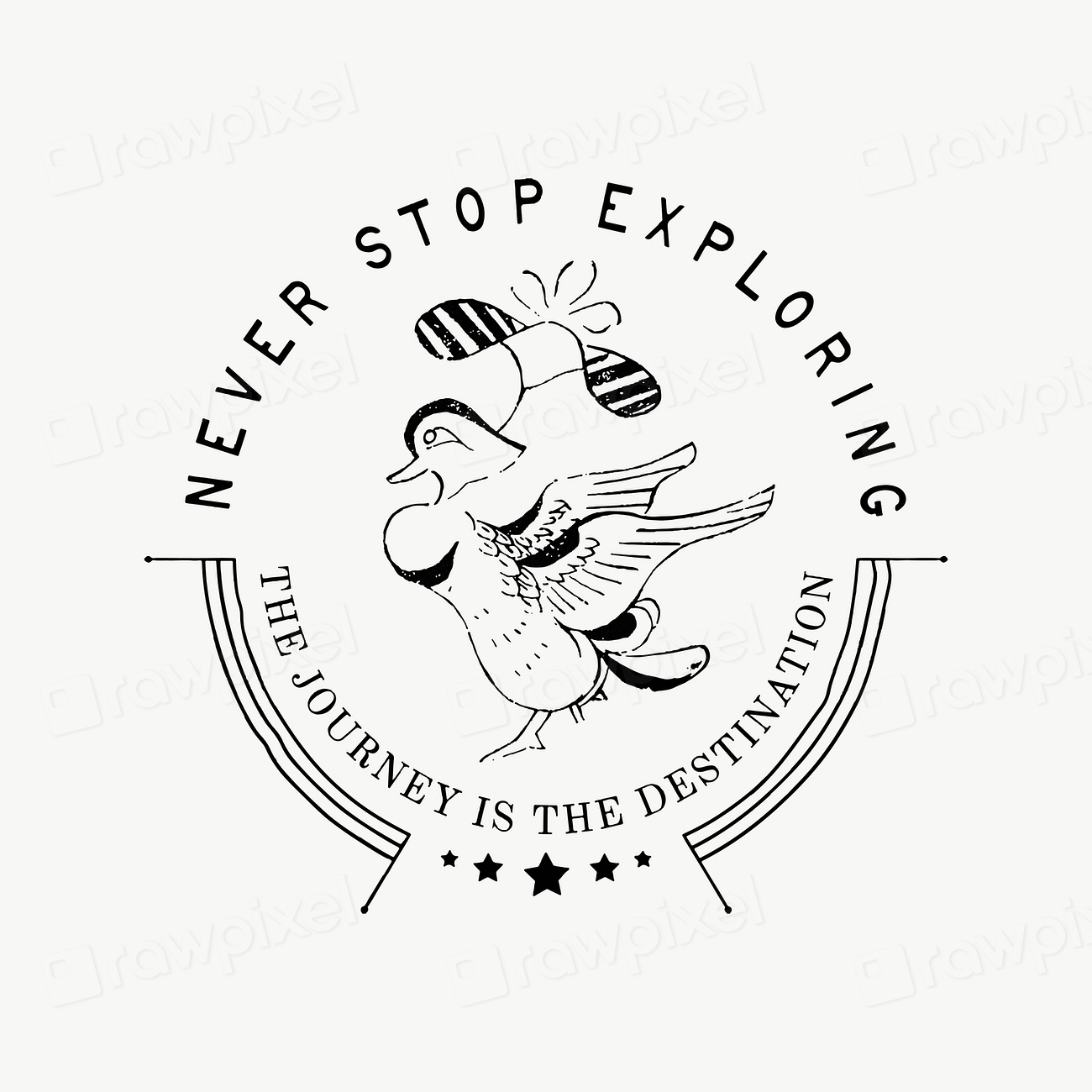 Never stop exploring logo vector | Premium Vector - rawpixel
