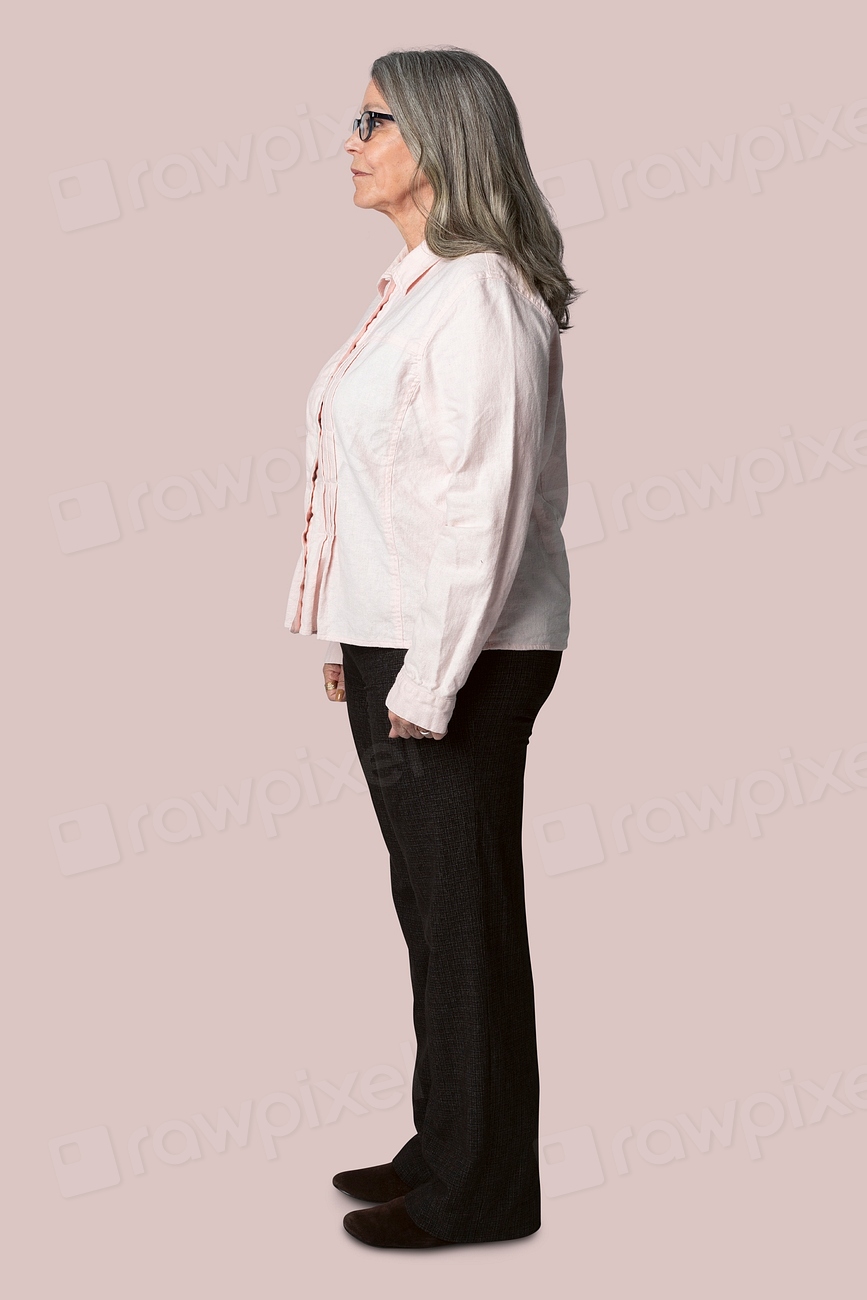 Happy senior woman profile shot | Premium PSD - rawpixel