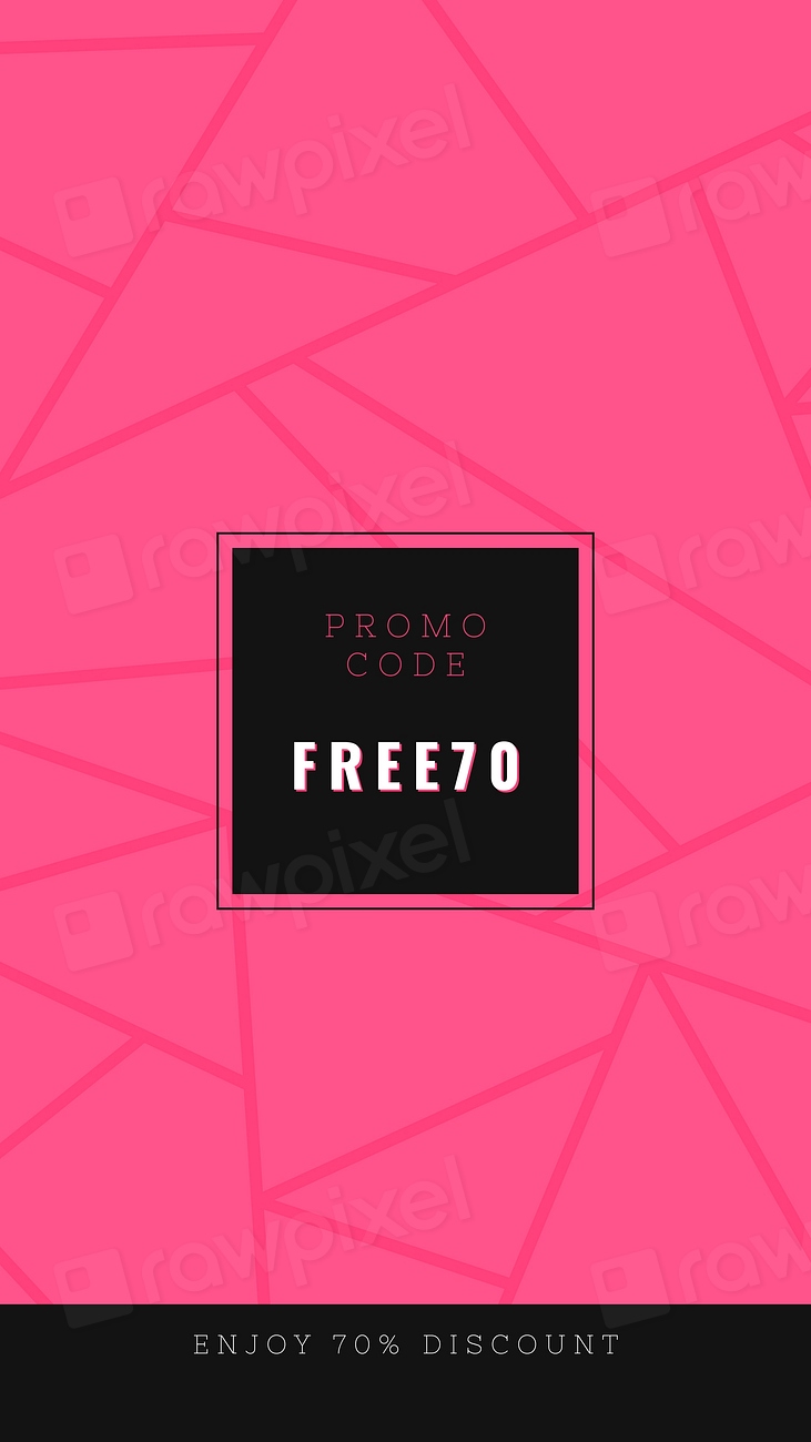 Vector Promo code 70% pink | Premium Vector Template - rawpixel