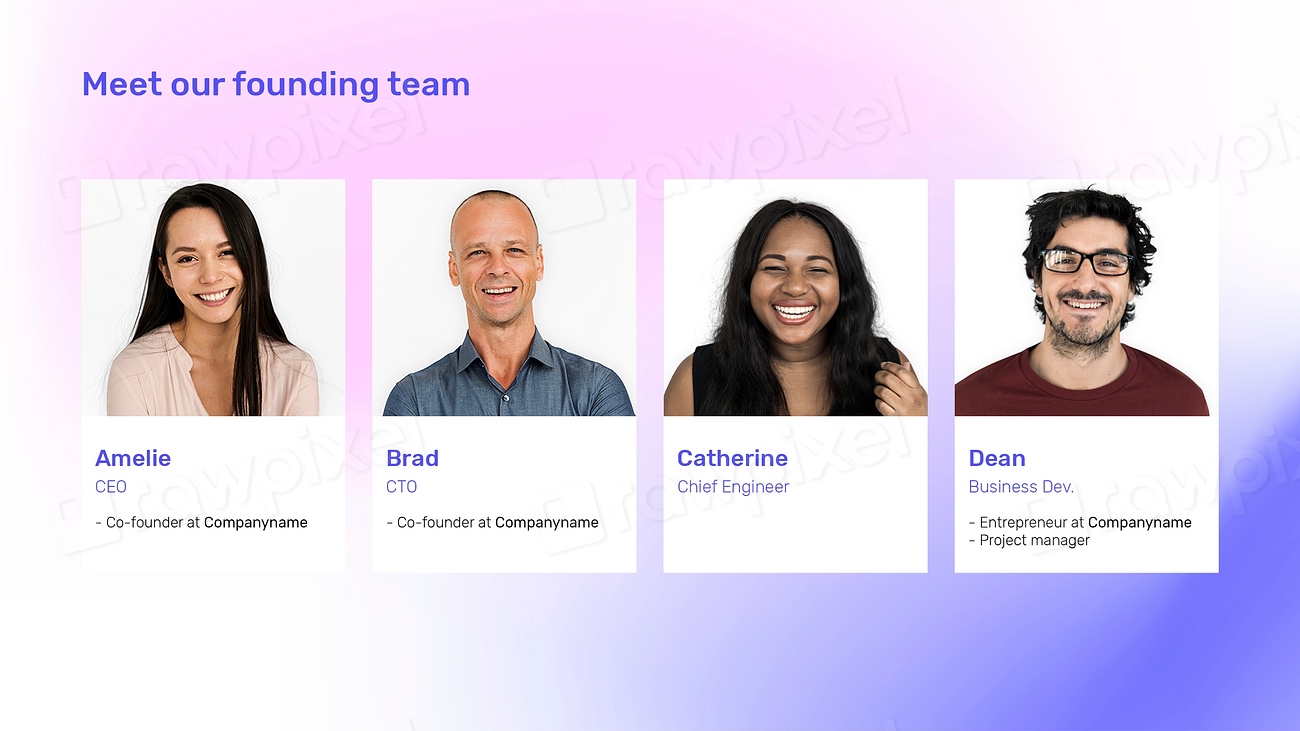 Purple gradient team member psd | Premium PSD Template - rawpixel