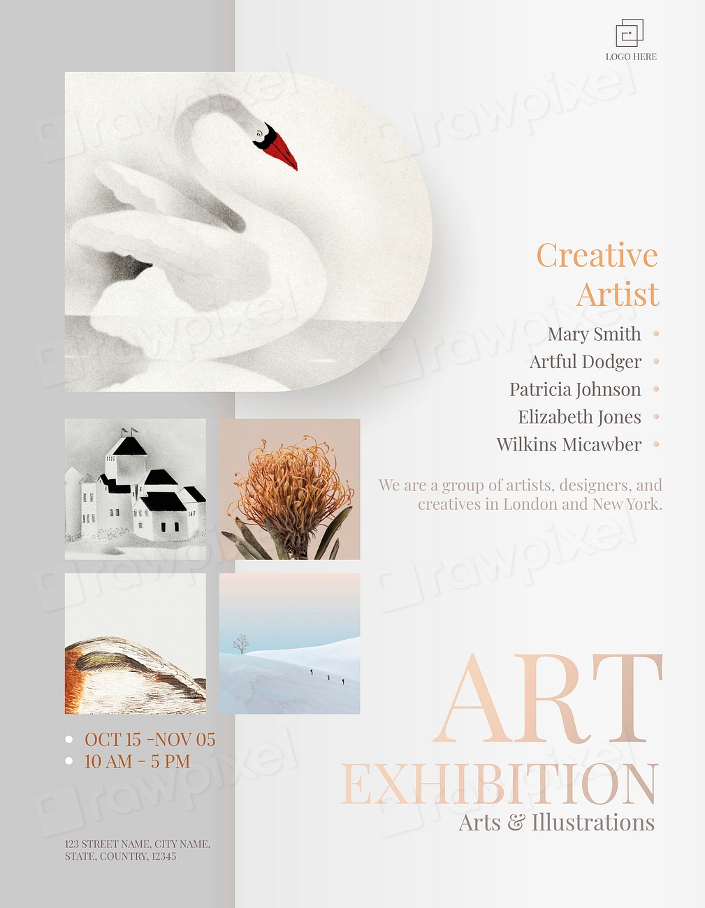 Art exhibition flyer template vector | Premium Vector Template - rawpixel