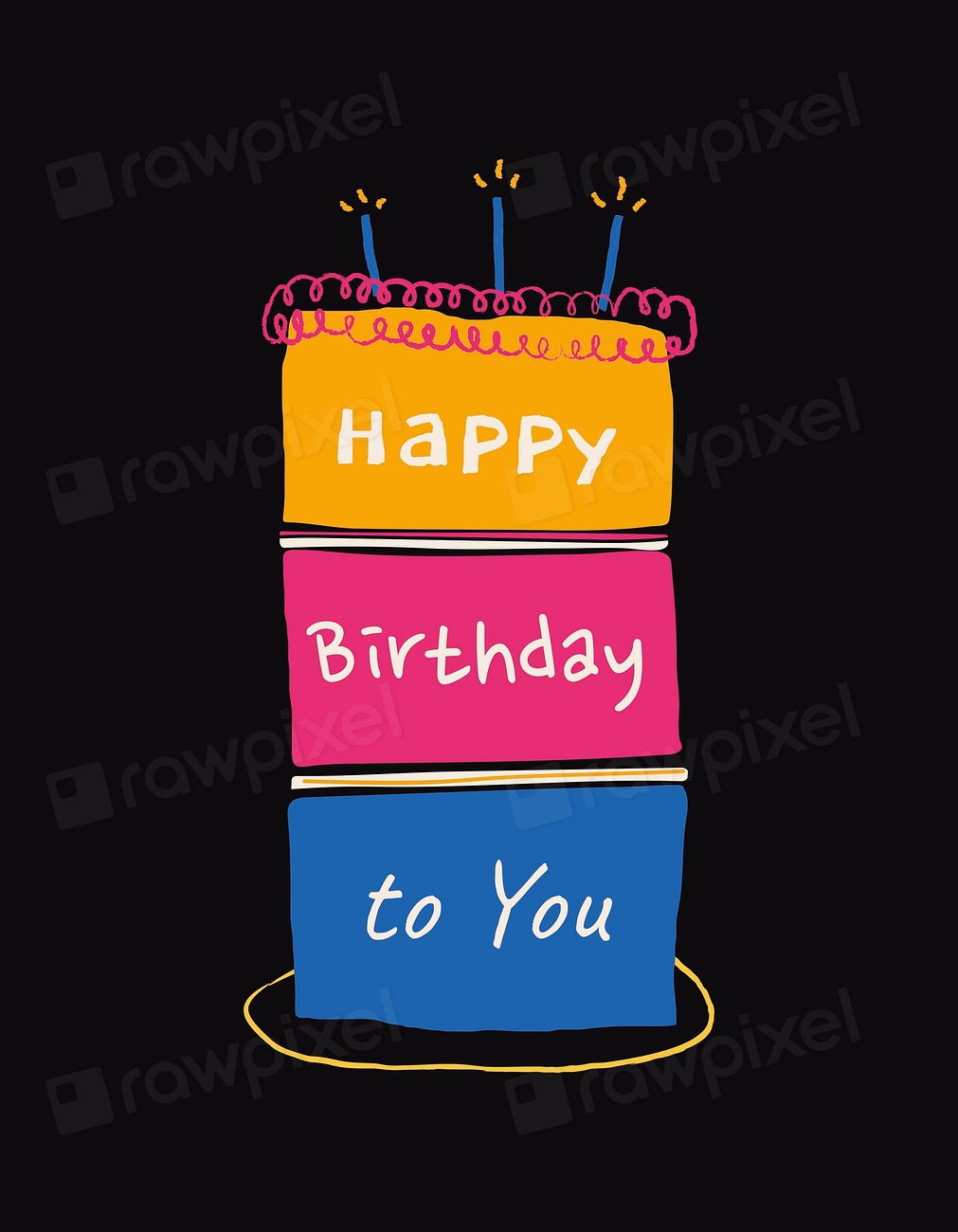 Birthday cake doodle flyer template | Premium PSD Template - rawpixel