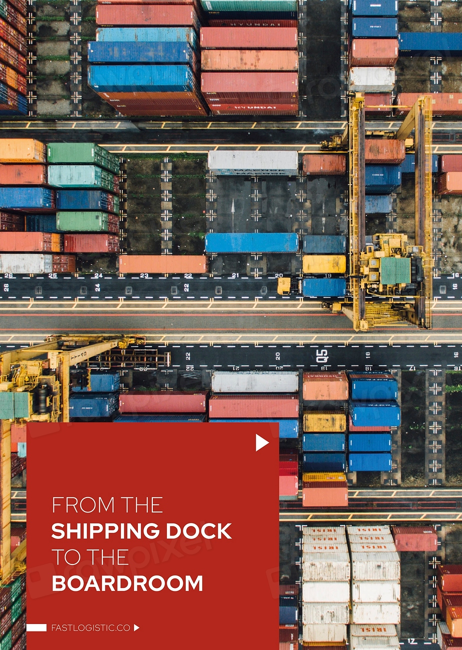 Logistics business poster template, shipping | Premium PSD Template ...