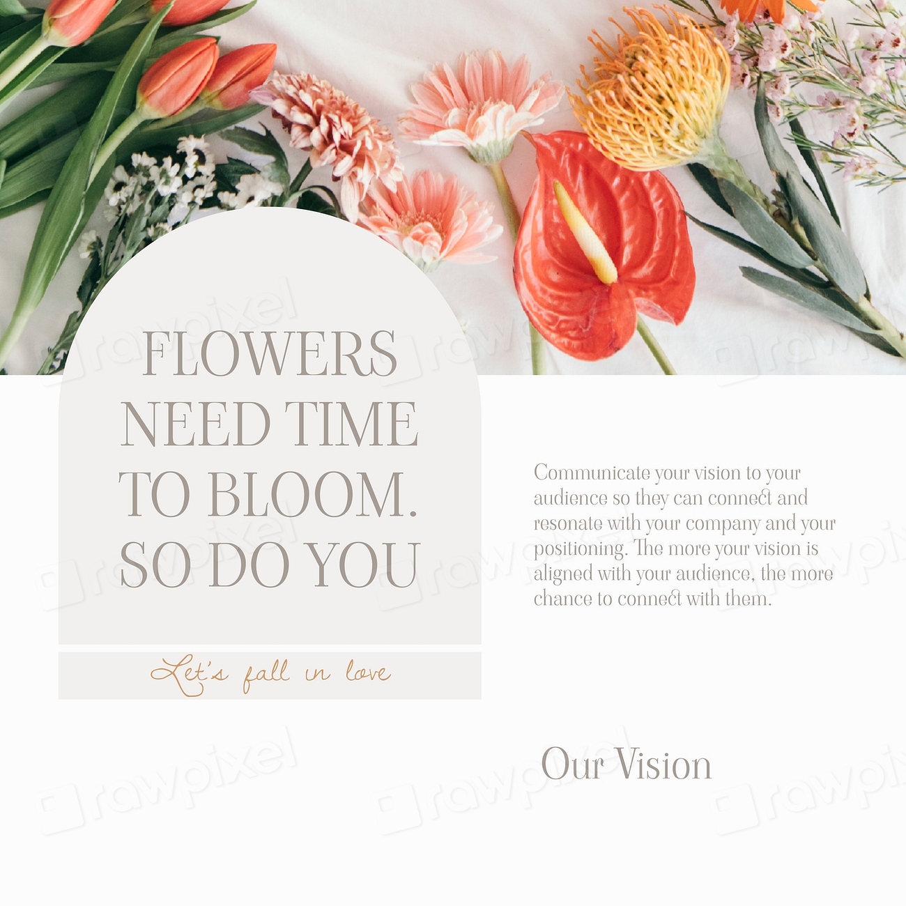 Spring flowers Instagram post template, | Premium Vector Template ...