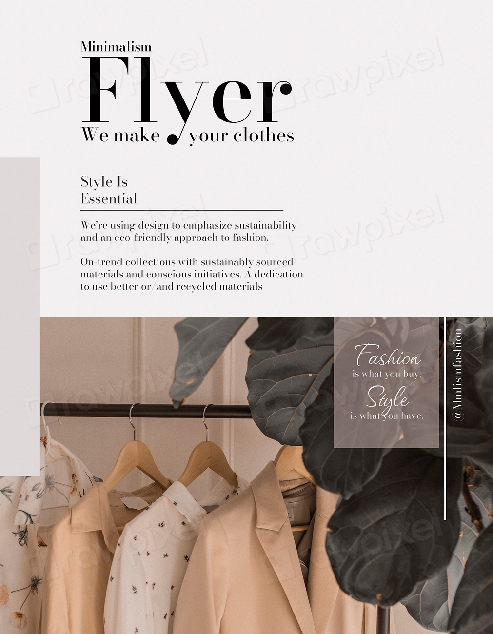 Fashion aesthetic flyer editable template, | Free PSD Template - rawpixel