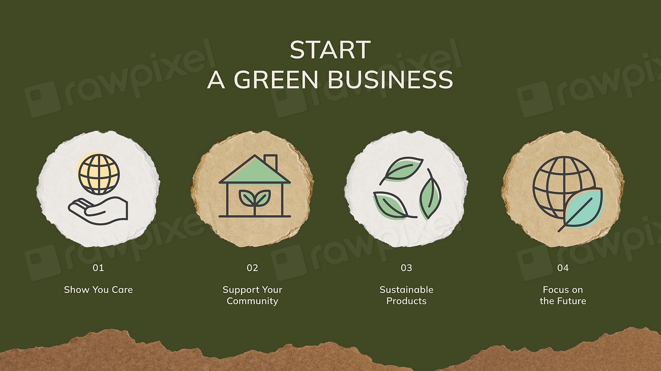 Green business PowerPoint editable template, | Premium Vector Template ...