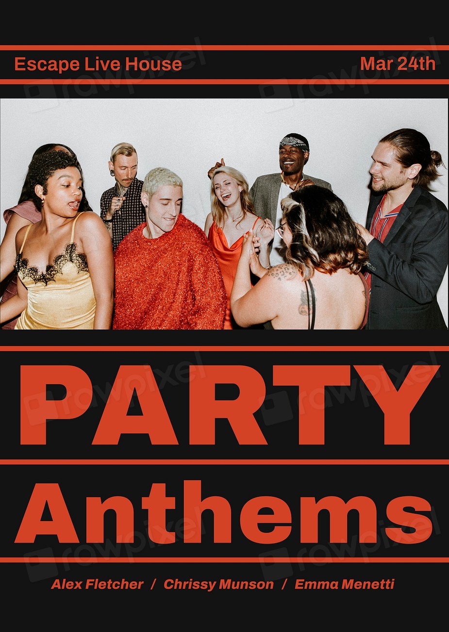 Party event poster template, entertainment, | Premium PSD Template ...