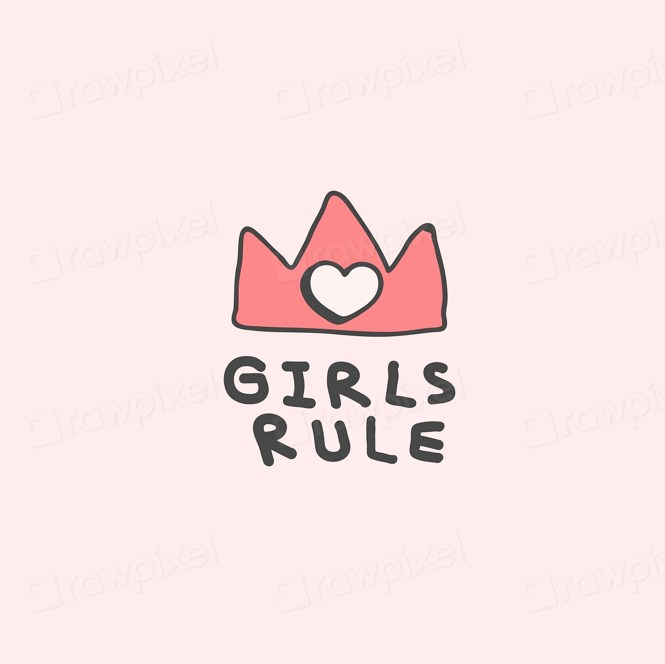 Crown girls rule vector | Premium Vector - rawpixel