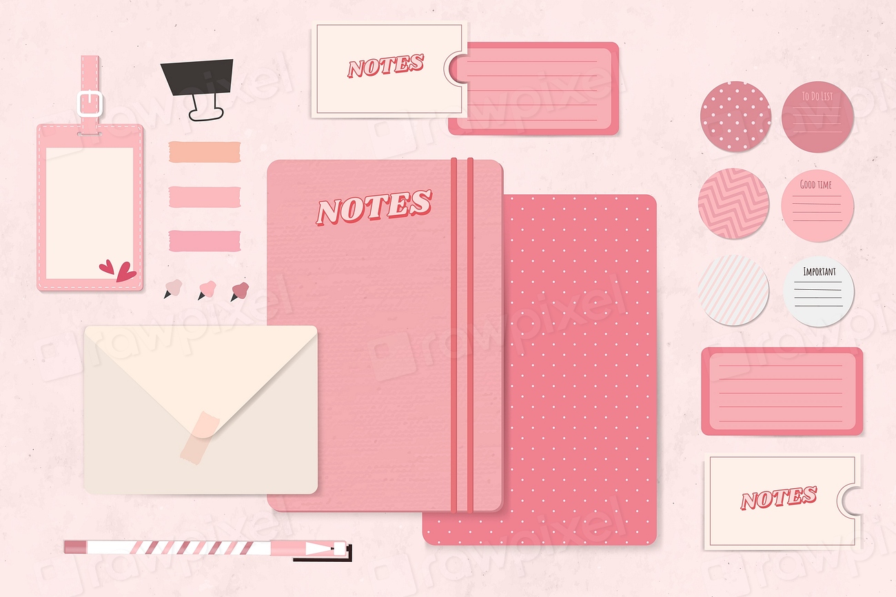 Pink stationery planner set vector | Premium Vector - rawpixel