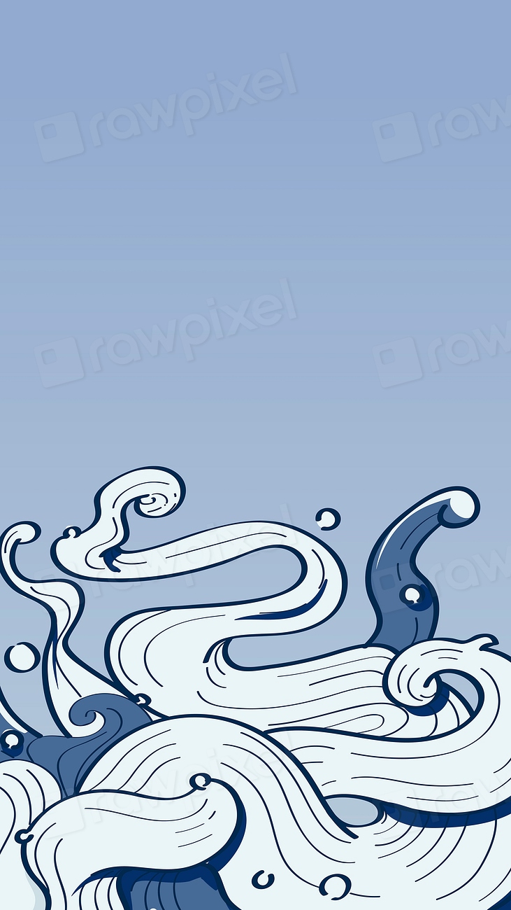 Blue Japanese wave background vector | Premium Vector Illustration ...