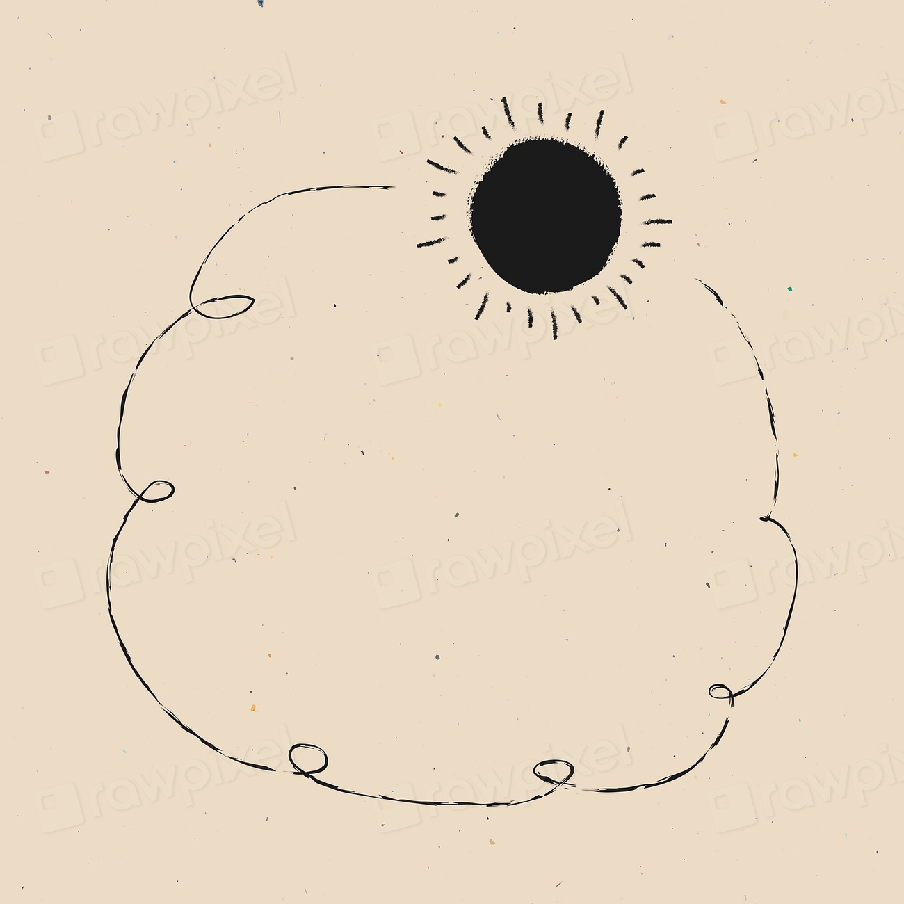 Sun decorated line art frame | Premium PSD - rawpixel