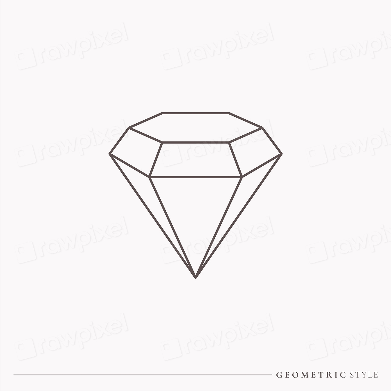 Linear geometric diamond design vector | Premium Vector - rawpixel