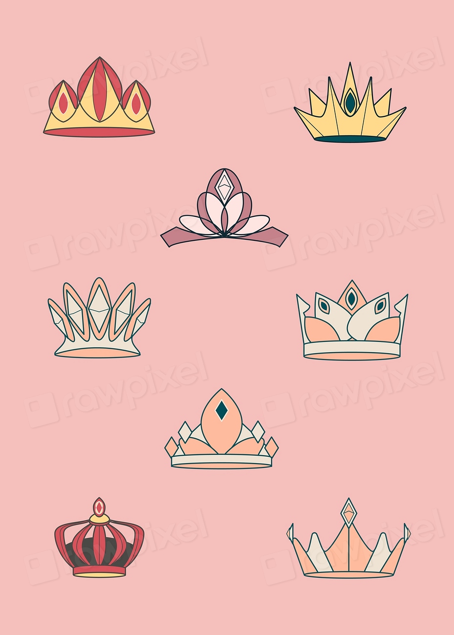Colorful luxurious crowns vector collection | Premium Vector - rawpixel
