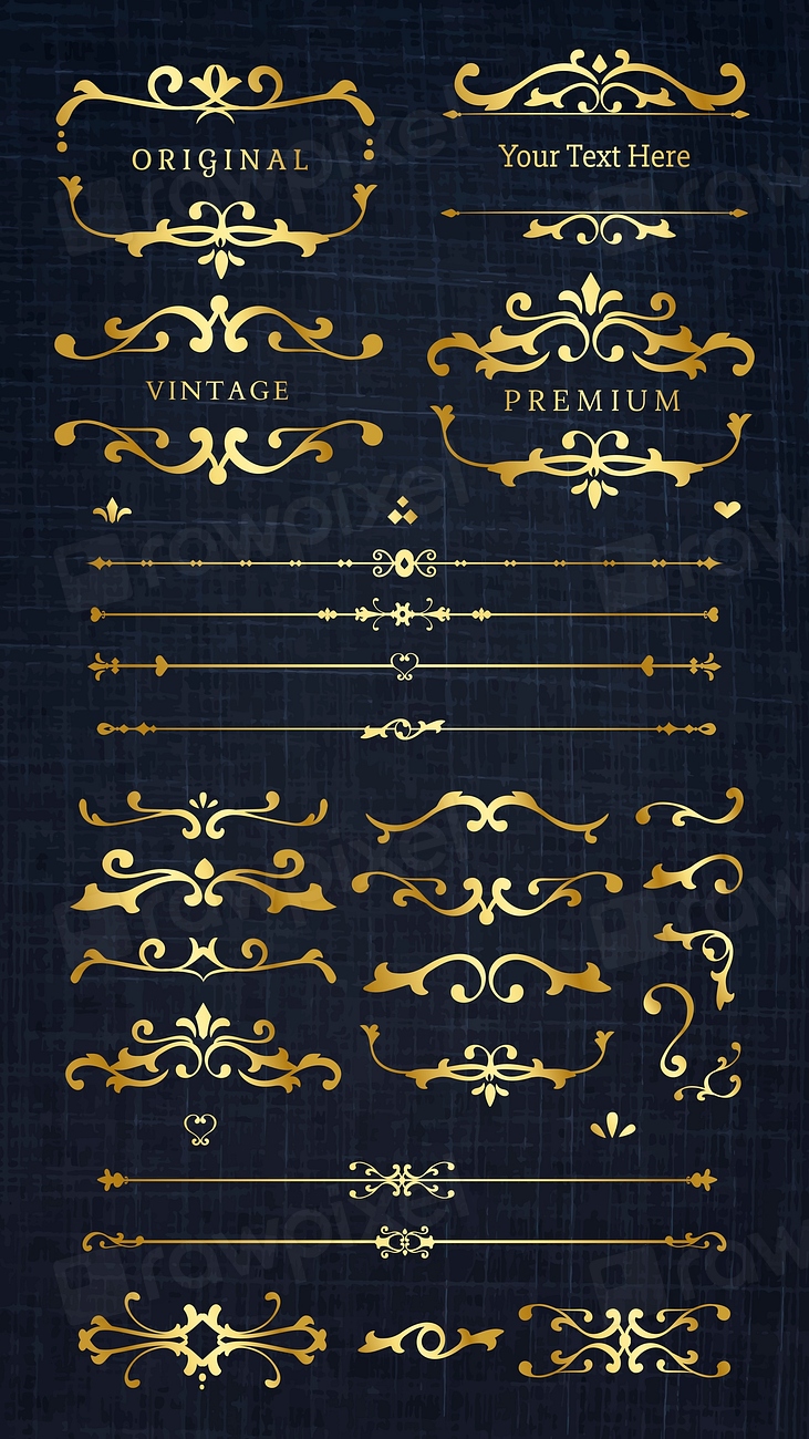 Vintage golden ornamental design element | Premium Vector - rawpixel