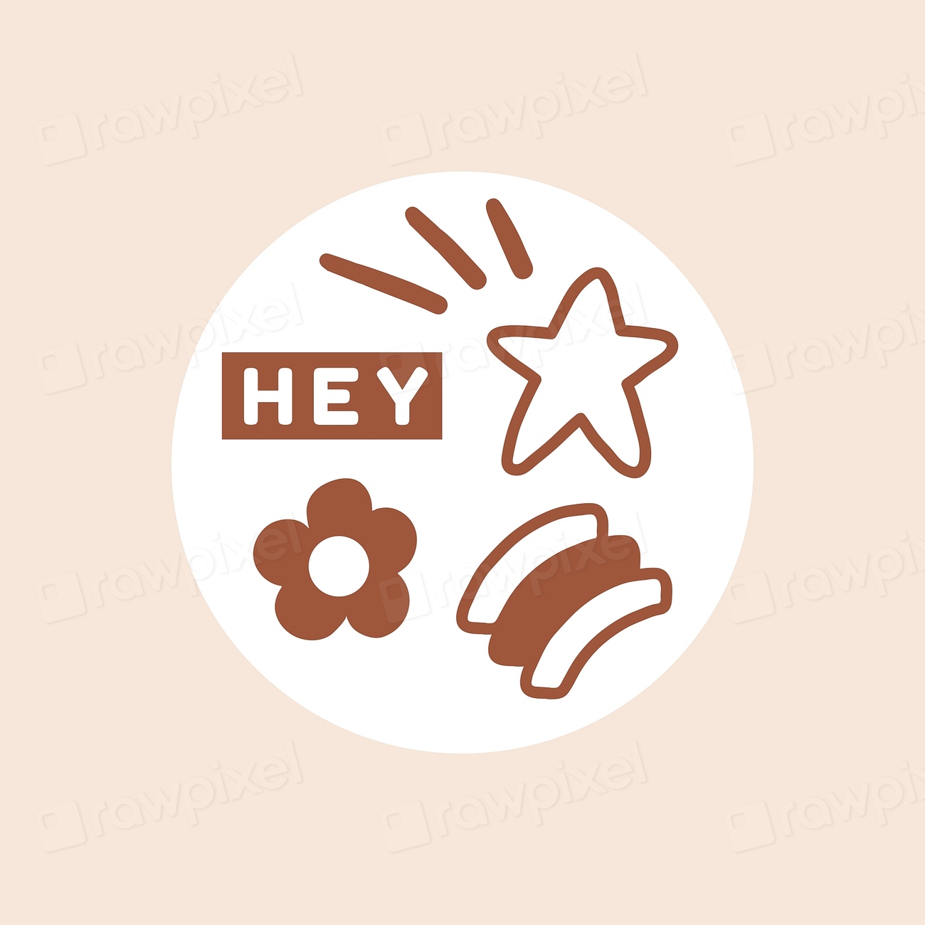 Hey greetings sticker label vector | Premium Vector - rawpixel