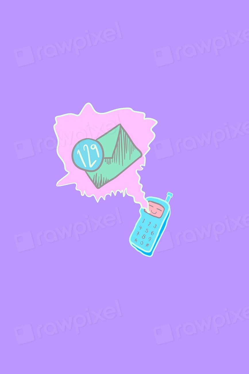 Hand drawn message notification on a blue | Vector - rawpixel