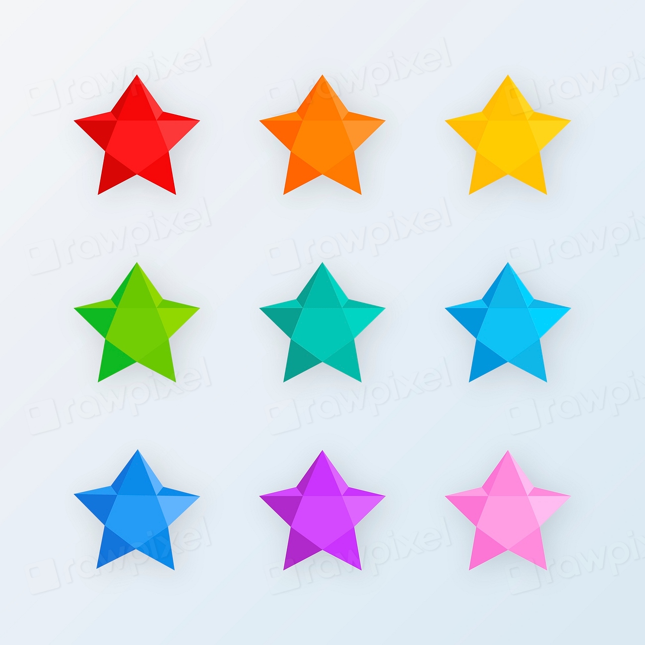 Colorful star design collection vector | Premium Vector - rawpixel