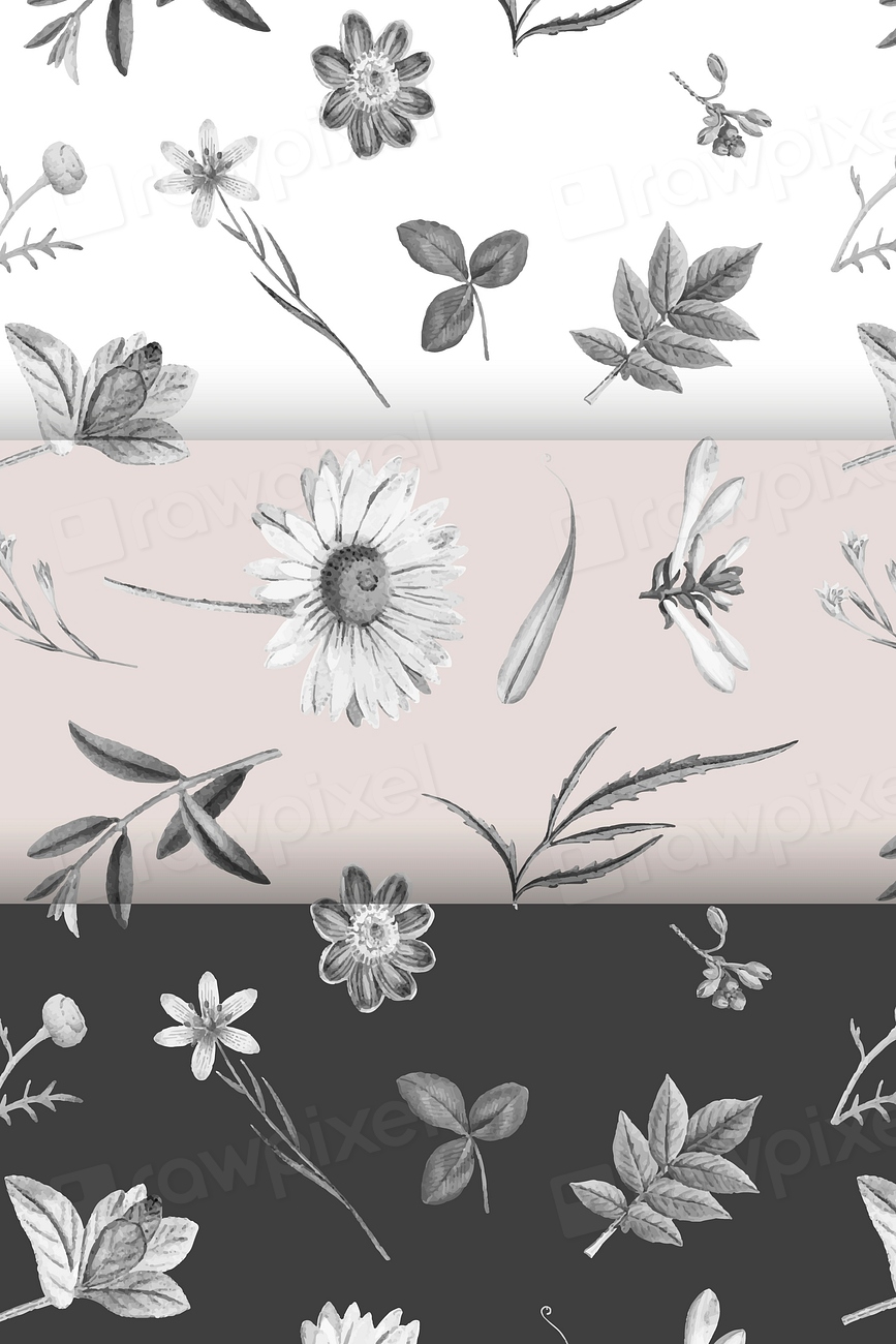 Blooming flowers pattern vector collection | Premium Vector - rawpixel