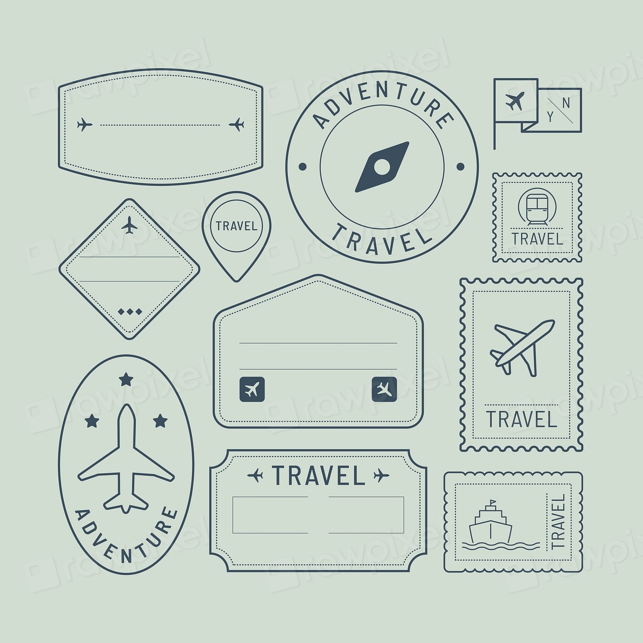 Travel stickers and badge set | Premium Vector - rawpixel