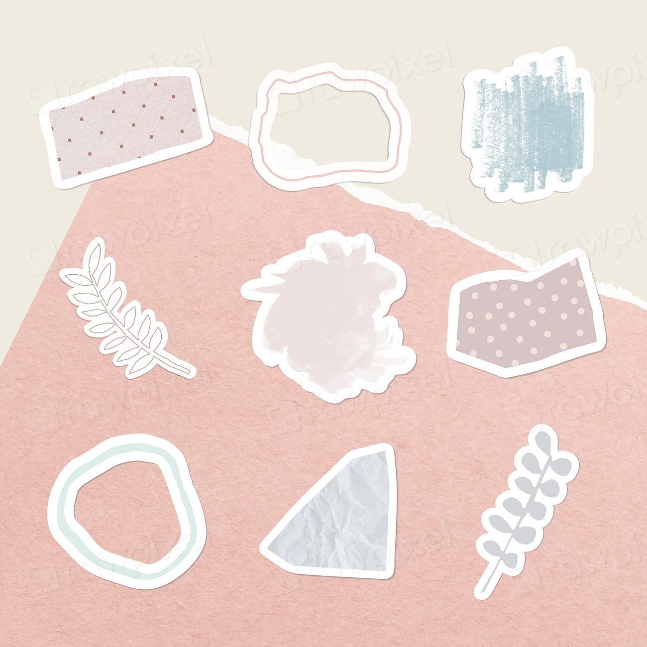 Abstract pastel badge sticker set | Free PSD - rawpixel