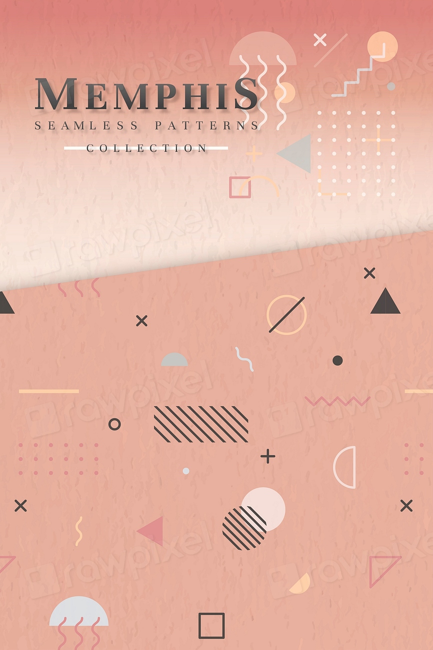 Pink Memphis pattern wallpaper vector | Premium Vector - rawpixel