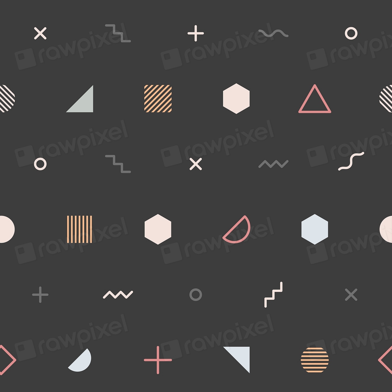 Black Memphis pattern wallpaper vector | Premium Vector - rawpixel