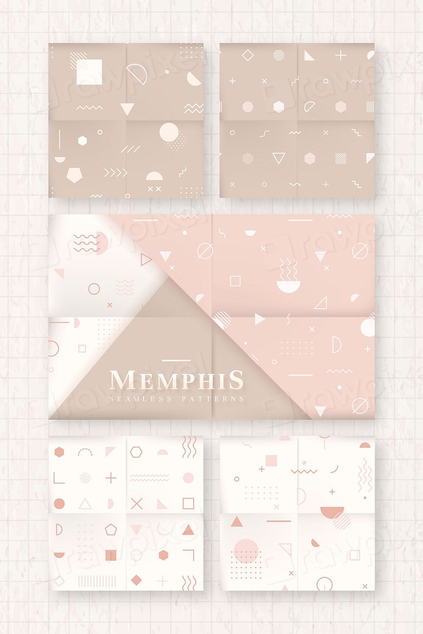 Beige Memphis seamless pattern vector | Premium Vector - rawpixel