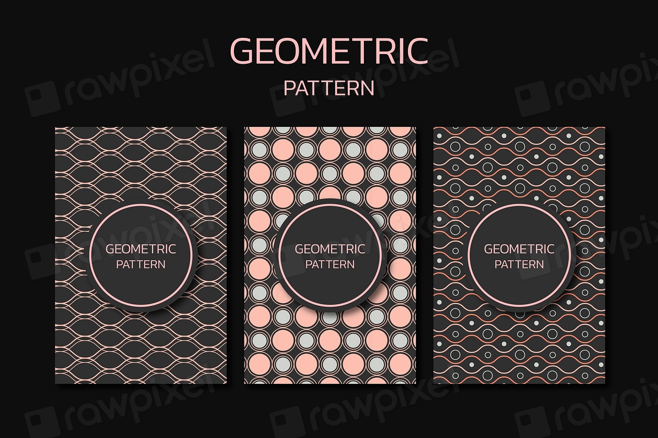 Seamless geometric pattern vector set | Premium Vector - rawpixel
