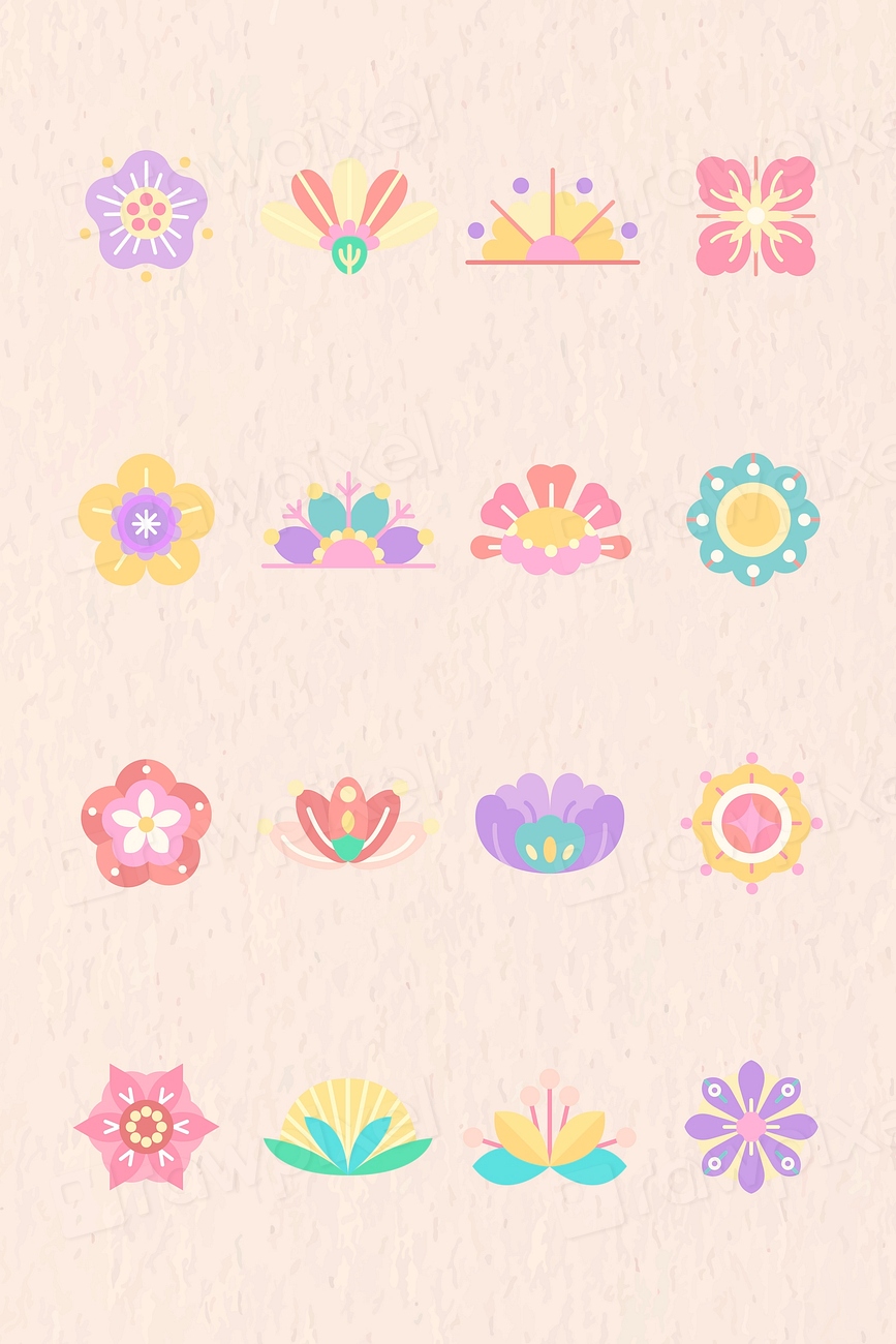 Pastel folk art design elements | Premium Vector - rawpixel