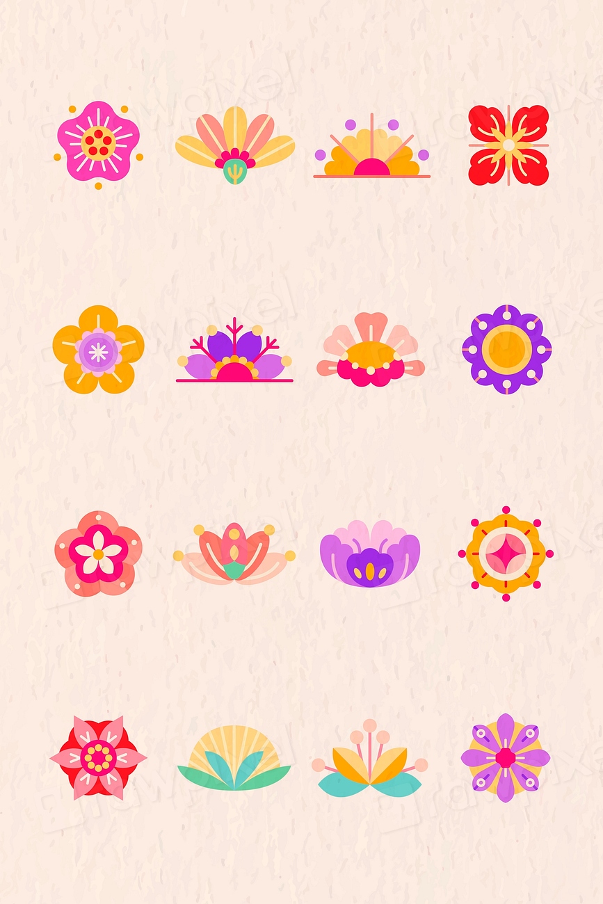 Pastel folk art design elements | Premium Vector - rawpixel