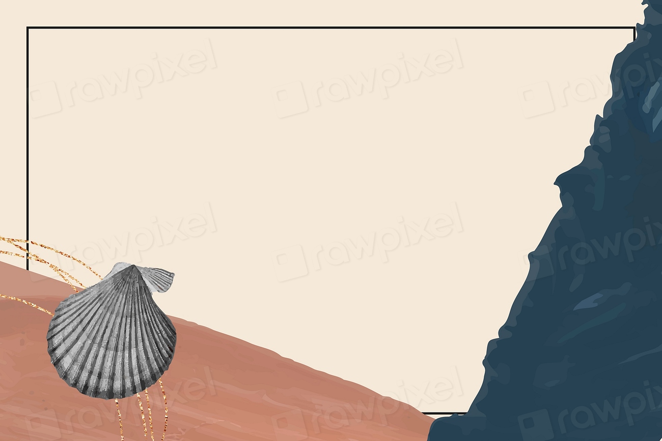 Frame clam shell pattern beige | Premium Vector - rawpixel