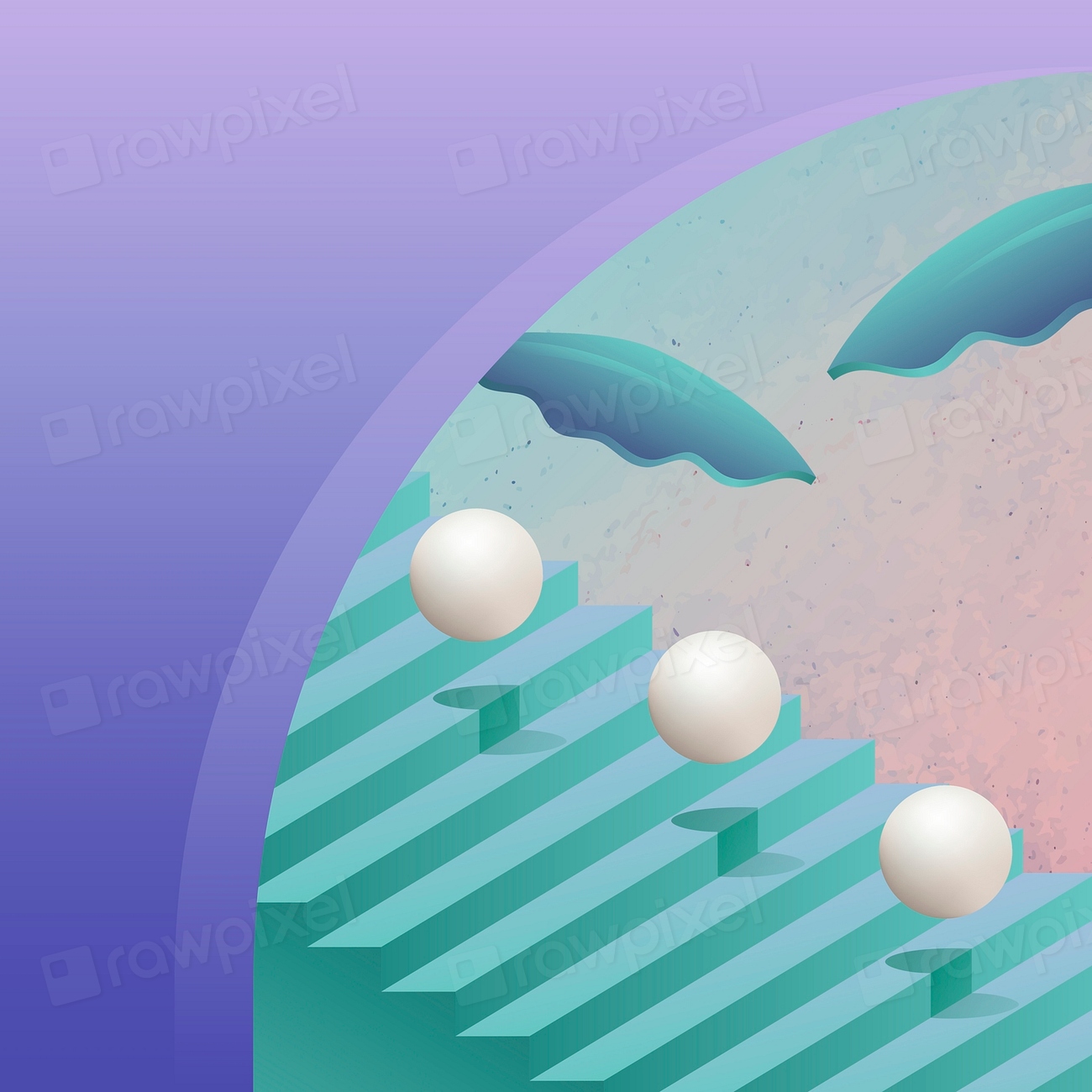 Green staircase with balls rolling | Premium Vector - rawpixel