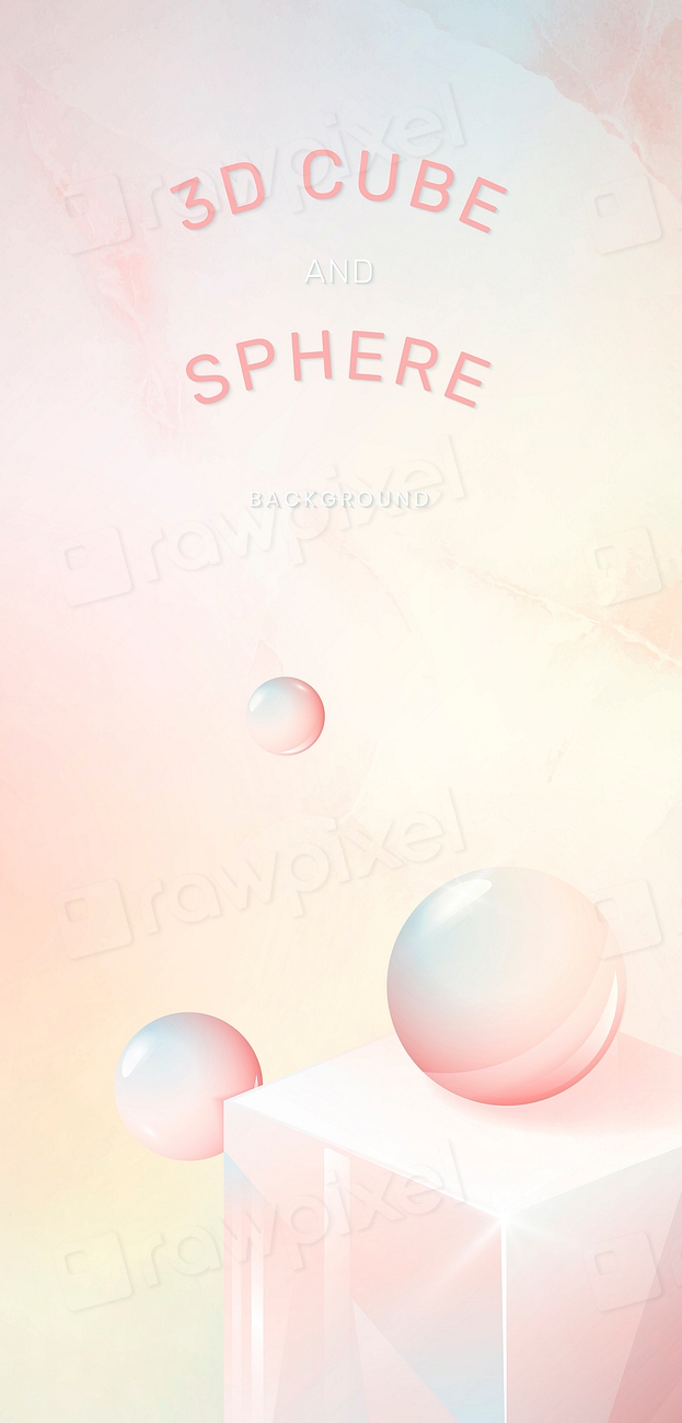 3D cube and sphere abstract | Premium Vector - rawpixel