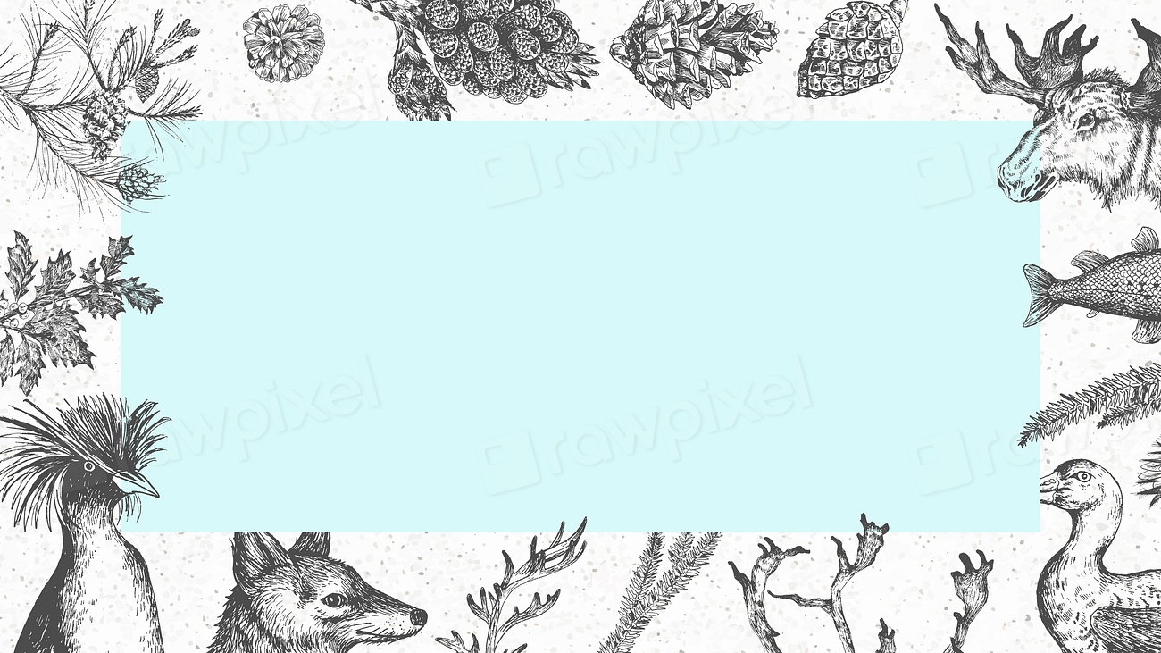 Wildlife pattern frame template vector | Premium Vector - rawpixel