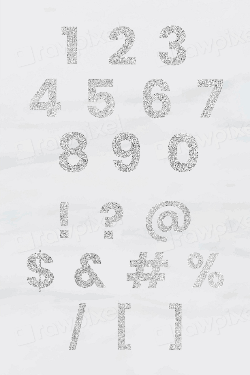 Glitter number and character collection | Premium Vector - rawpixel
