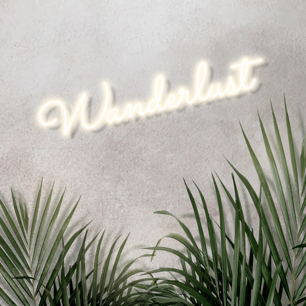 Yellow wanderlust neon word vector | Premium Vector - rawpixel