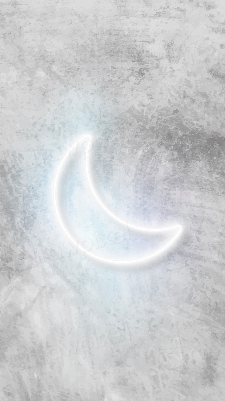 White neon crescent moon shape | Premium Vector - rawpixel