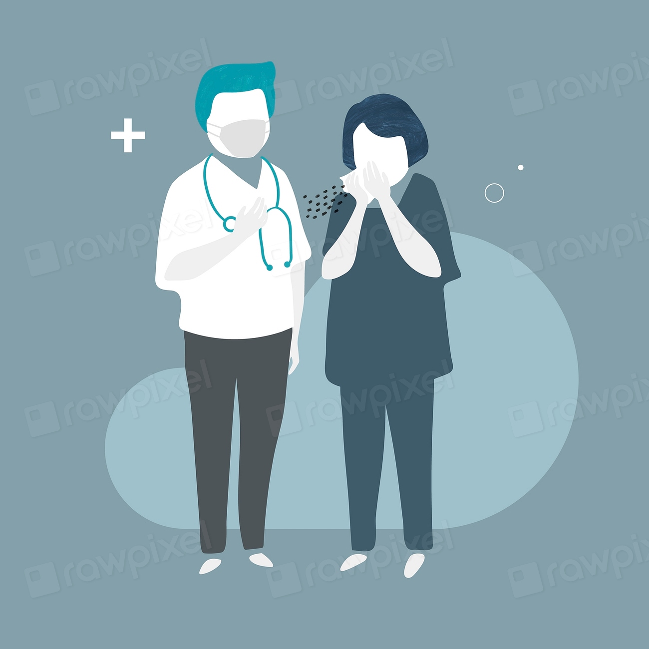 Doctor and a patient characters | Free Vector Illustration - rawpixel