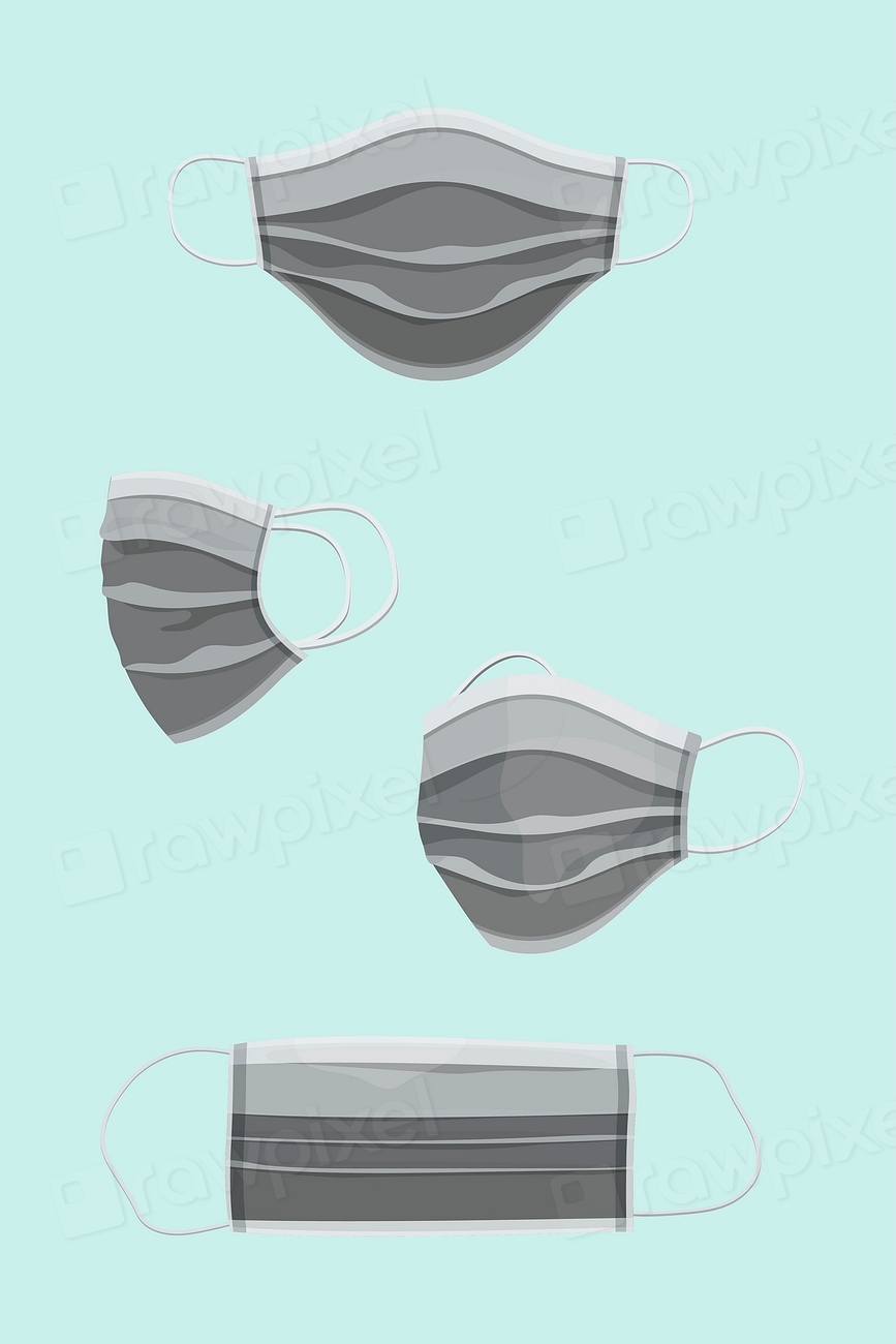 Surgical face mask set vector | Free Vector - rawpixel