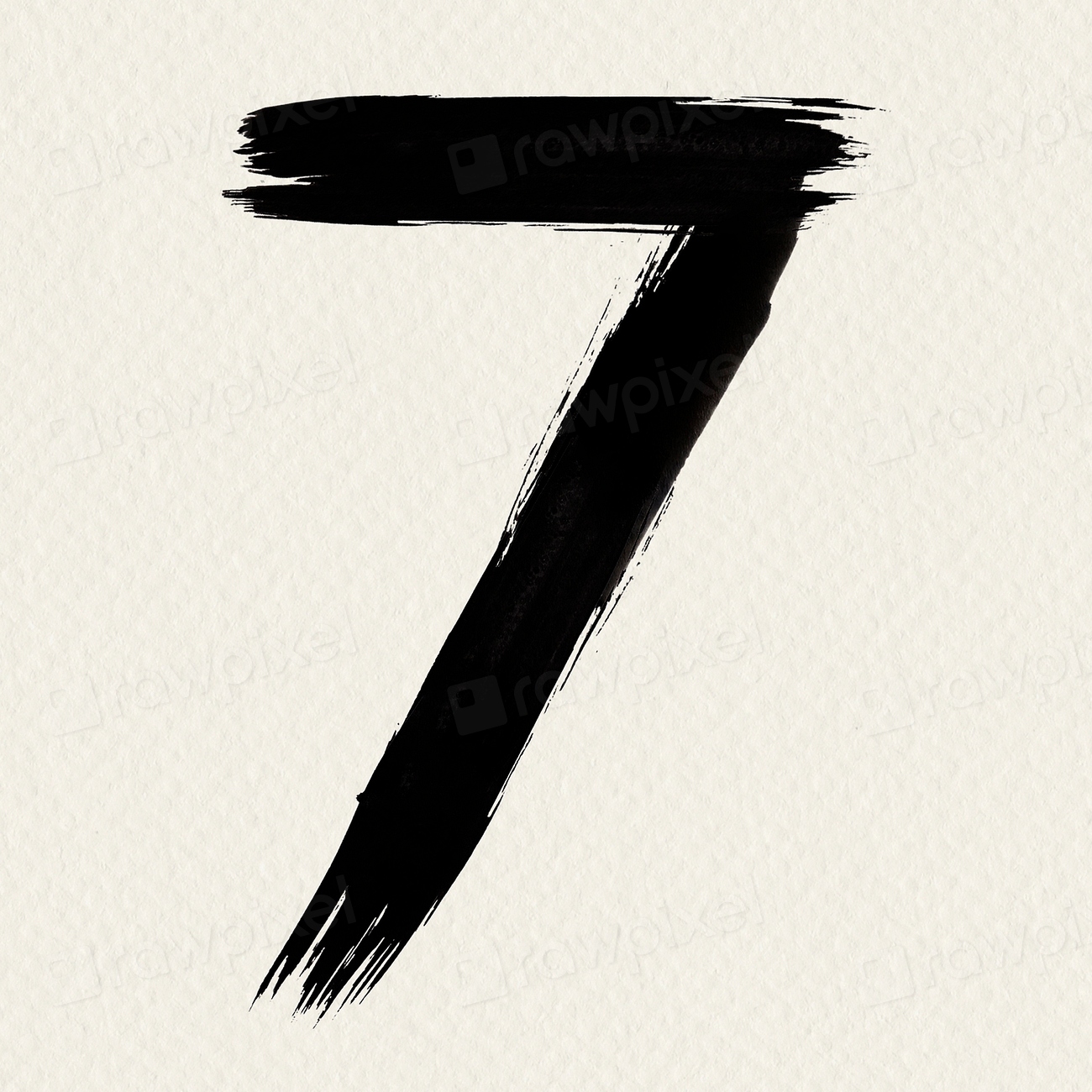 Number 7 grunge brush stroke | Free PSD - rawpixel