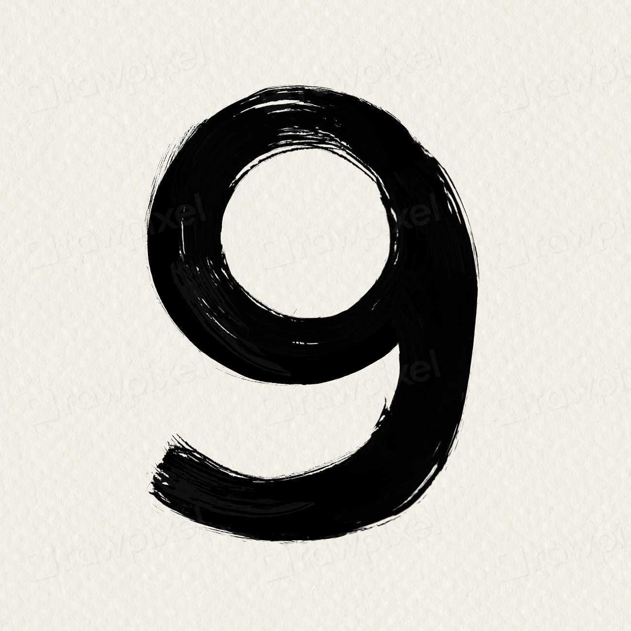 Number 9 grunge hand lettering | Premium PSD - rawpixel