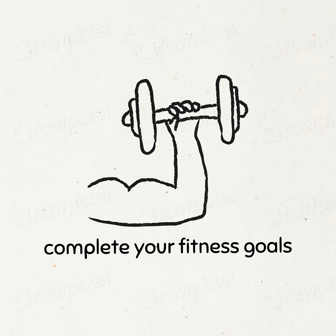 Complete your fitness goals doodle | Premium Vector - rawpixel