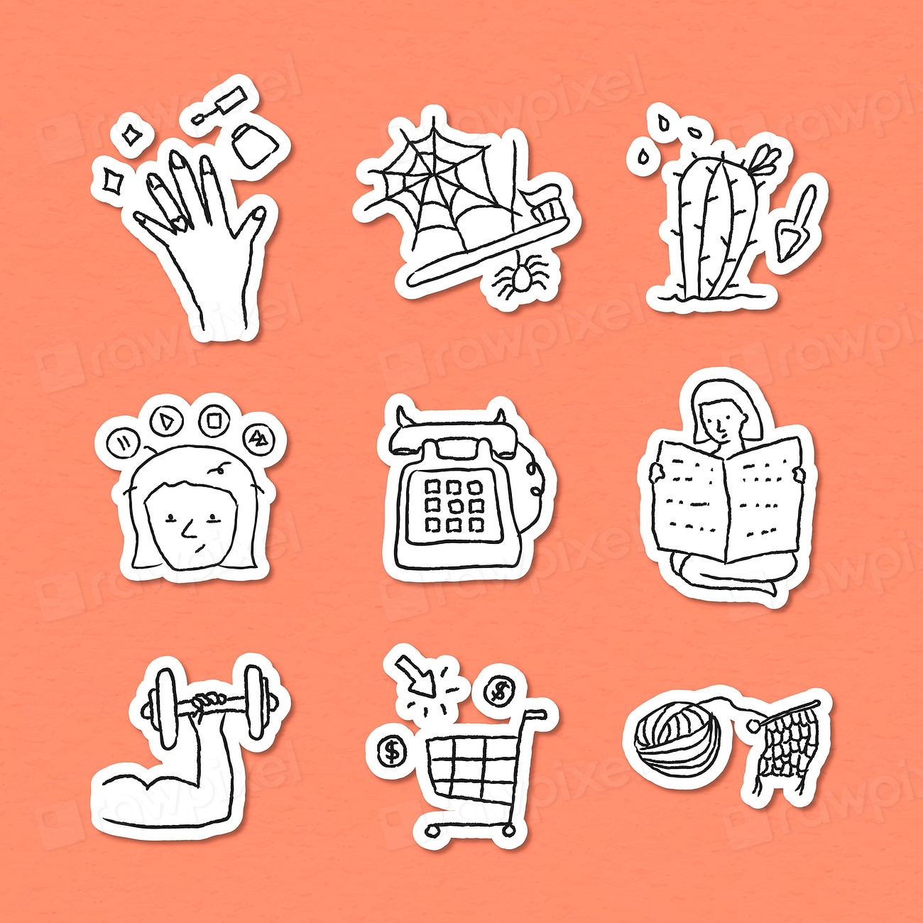 Activities home doodle style sticker | Premium Vector - rawpixel