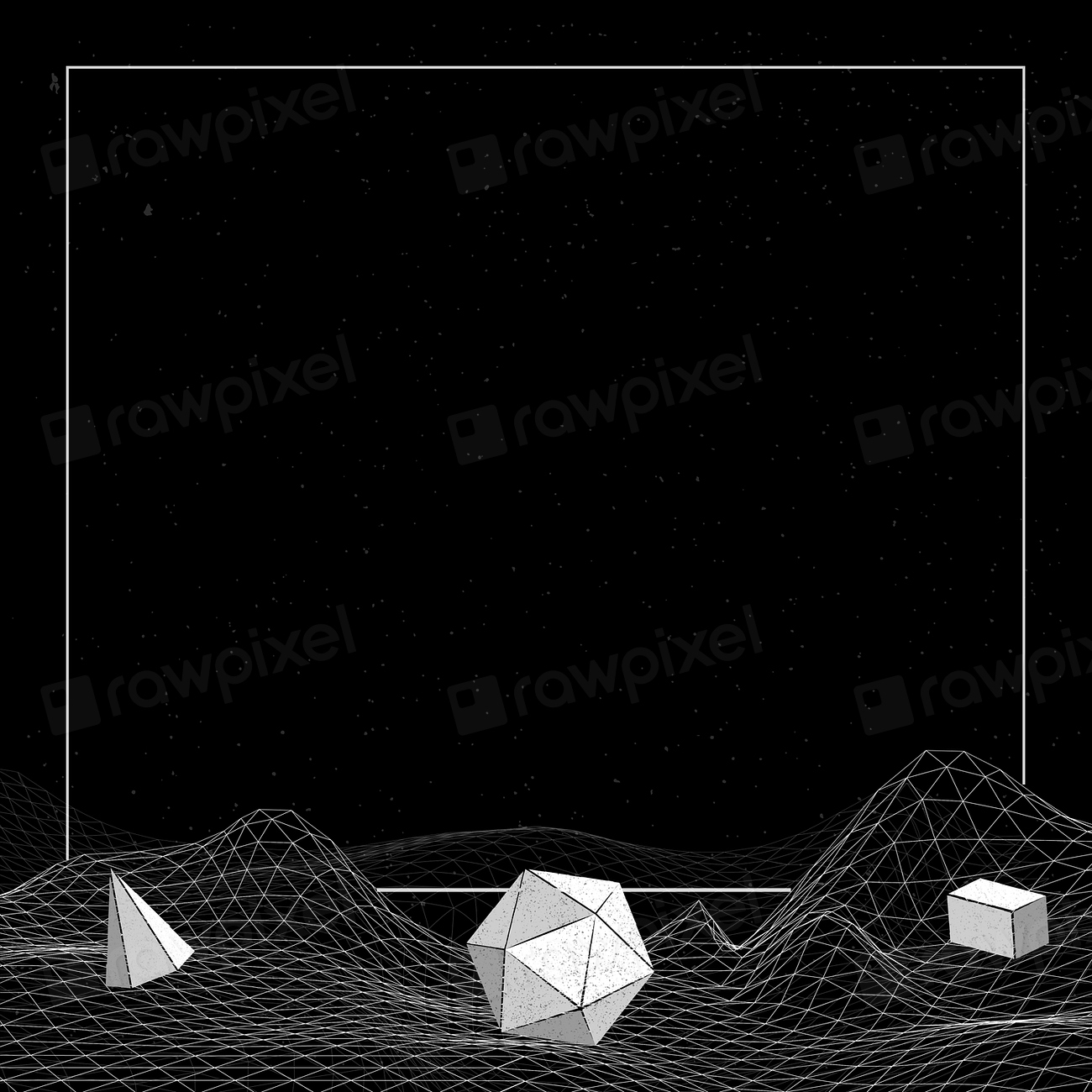 Gray geometric shapes wireframe wave | Premium Vector - rawpixel