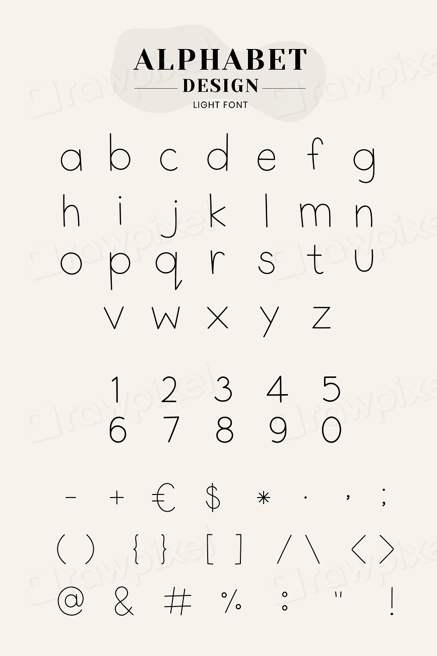 Styled alphabet and symbol set | Premium Vector - rawpixel